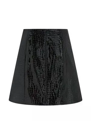 Karl Lagerfeld Karl Studio Croc Leather Skirt
