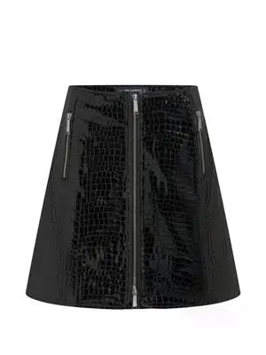 Karl Lagerfeld Croc-effect Leather Skirt
