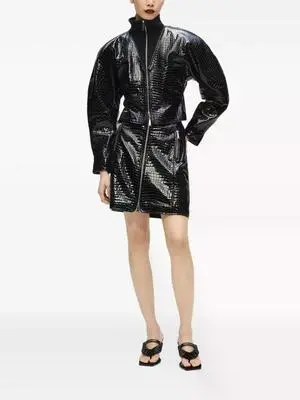 Karl Lagerfeld Croc-effect Leather Skirt