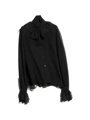 Gucci Light Silk Georgette Shirt - Black
