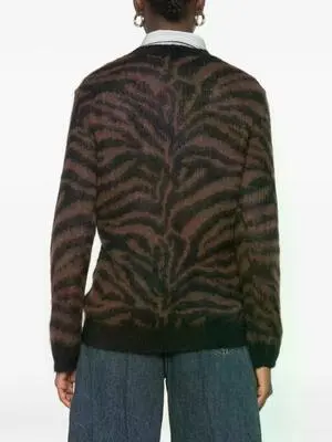 P.a.r.o.s.h Zebra Pattern Crew Neck Sweater