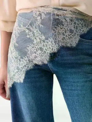 Liu Jo High Waist Flare Jeans With Lace Detail