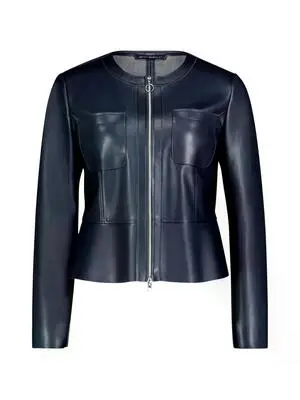 BETTY BARCLAY Zip-up Peplum-hem Jacket - Blue