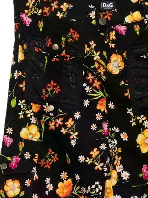 Dolce & Gabbana 2000s Floral-print Cargo Pants - Black