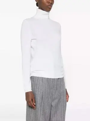 ALLUDE Roll Neck Long Sleeve Sweater - Neutrals