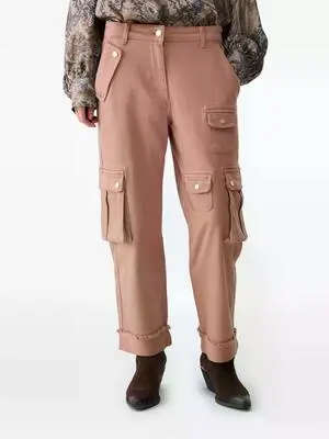 Liu Jo Cotton Cargo Pants With Multiple Pockets - Pink
