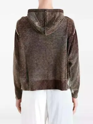 DIESEL® Reverse-print Hooded Cardigan In Wool