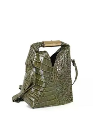 MAISON MARGIELA Japanese Crocodile-effect Leather Bucket Bag - Green
