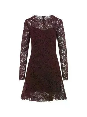 Ermanno Scervino Lace-overlay Long-sleeve Mini Dress - Red