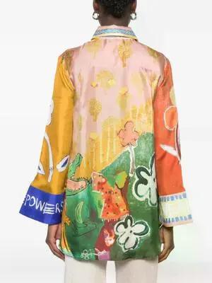 ALEMAIS Graphic-print Silk Shirt