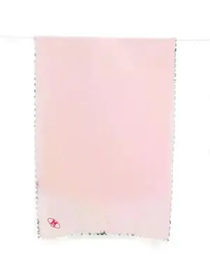Missoni Logo-embroidered Frayed Scarf - Pink