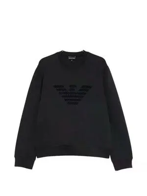 Emporio Armani Logo-print Crew-neck Sweatshirt - Blue