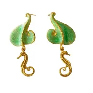 MORNING BLUE. Squid Earrings - Green