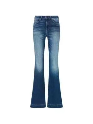 Liu Jo Flare Jeans With Rhinestones - Blue
