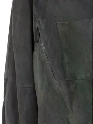 Giorgio Armani Suede-finish Button-up Leather Jacket