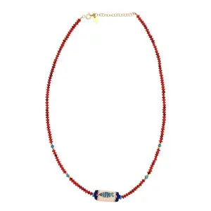 1610ISTANBUL Santorini Coral Necklace - Gold
