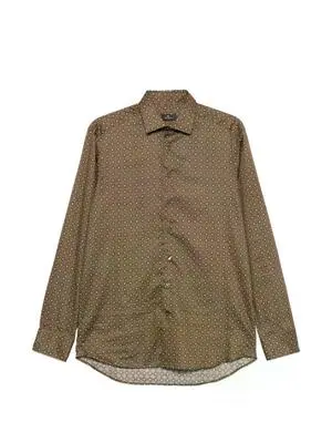 Etro Geometric-print Long-sleeve Shirt - Green