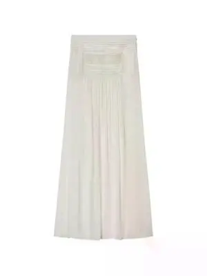 MARANT ETOILE Pylka Crochet-embroidered Pleated Maxi Skirt - White