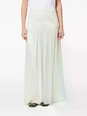 MARANT ETOILE Pylka Crochet-embroidered Pleated Maxi Skirt - White