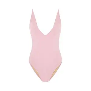 PCFG The Solar Reflections Low Back V-neck Swimsuit - Pink