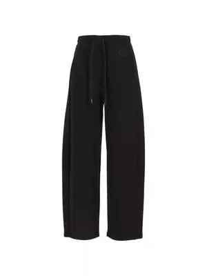 Max Mara Logo-embroidered Drawstring Track Pants - Black