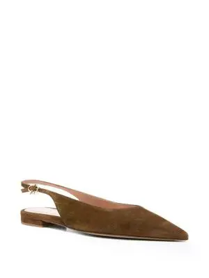 GIANVITO ROSSI Slingback Pointed-toe Ballet Flats