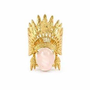POUPETTENYC Crown Ring Pink Quartz - Gold