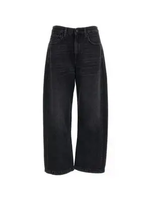 Ag Faded-effect Wide-leg Jeans - Black