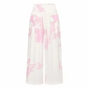 MUCHE & MUCHETTE Floral Wide Leg Pants - White