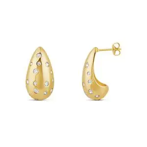 SHYMI Tear Drop Inlay Stone Earrings - Gold