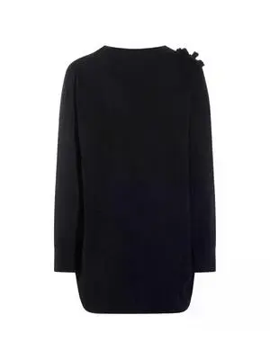 Alberta Ferretti V-neck Mini Dress With Floral Appliqu