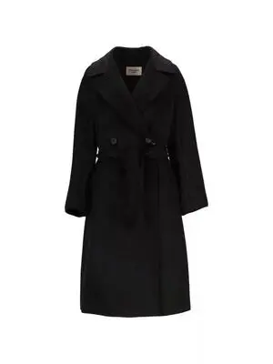 Max Mara Double-breasted Belted Coat - Black