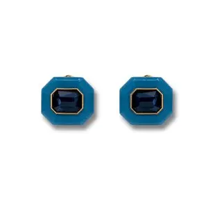 MICHAEL NASH JEWELRY Lena Sapphire Resin Octagon Earrings - Blue