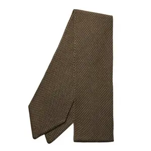 SERRAN LONDON Green / Brown Merino Scarf Brown, Green - Green/brown