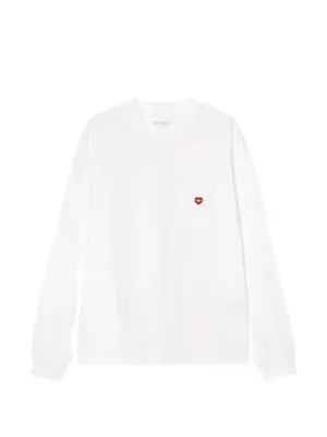 Carhartt Work In Progress L/s Pocket Small Heart T-shirt - White
