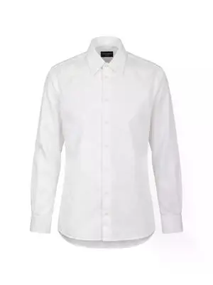 Giorgio Armani Textured-finish Long-sleeve Shirt - White