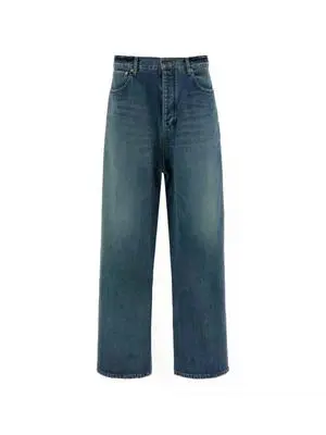 Balenciaga Distressed Wide-leg Jeans - Blue