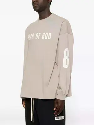Fear Of God Logo-print Long-sleeve T-shirt - Neutrals