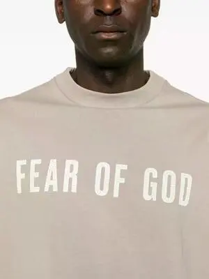 Fear Of God Logo-print Long-sleeve T-shirt - Neutrals