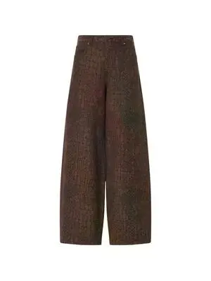 Liu Jo Balloon Jacquard Trousers - Brown