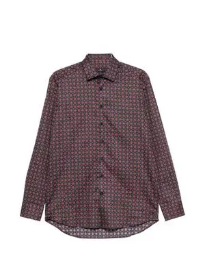 Etro Geometric-print Long-sleeve Shirt - Blue