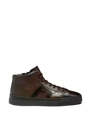 Santoni Double-buckle Leather Sneakers - Brown