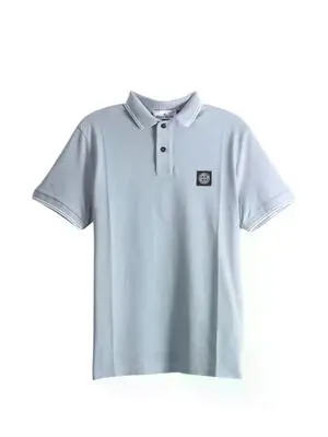 Stone Island 2200010 Organic Cotton Piqué With Stretch Polo - Blue