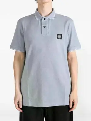 Stone Island 2200010 Organic Cotton Piqué With Stretch Polo - Blue
