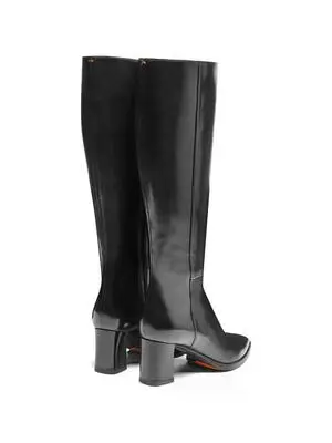 Santoni Pointed-toe Block-heel Boots