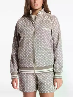 Guess Full-zip Scuba Sweatshirt - Brown