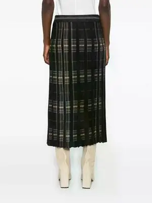 Eric Bompard Tartan Pleated Midi Skirt