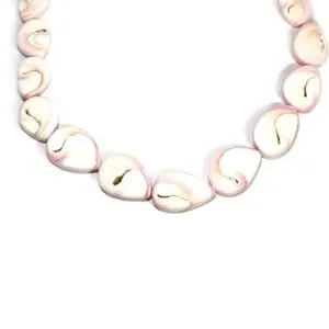 Rachel Nathan White / Pink / Gold Queen Conch & Seashell Lei Necklace - White/pink/gold
