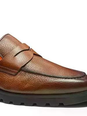 Santoni Leather Penny Loafers