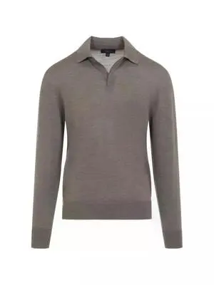 Sease Lasca Long-sleeve Polo Shirt - Neutrals
